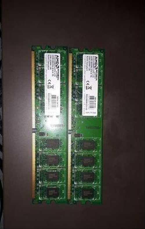 Оперативная память AMD- 2GB для компьютера DDR2