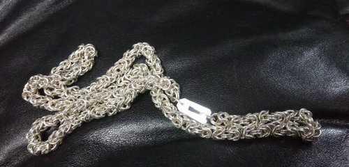 Массивная серебряная цепь шикарное плетение
