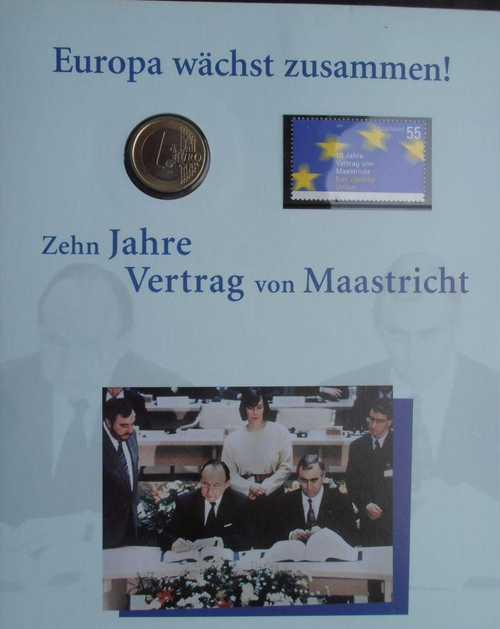 Германия Набор 1 евро 2003+Марка 10 Маастр.дог