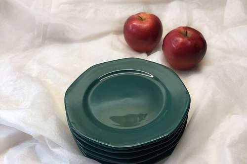 Набор тарелок керамика плоские зеленые 4 шт