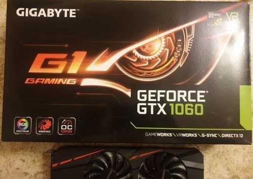 Видеокарта gygabyte GTX 1060 G1 gaming 6G