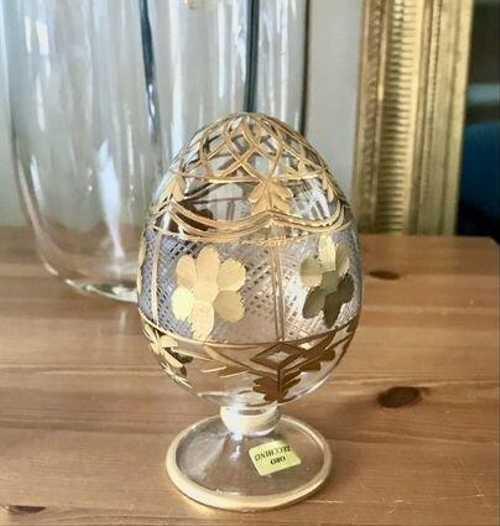 Пасхальное яйцо хрусталь Мурано золото Италия