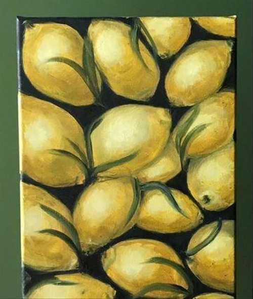 Картина маслом 35х25 "Лимоны"