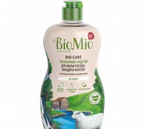 BioMio Средство для мытья посуды, овощей и фруктов без запаха с экстрактом хлопка, 450 мл