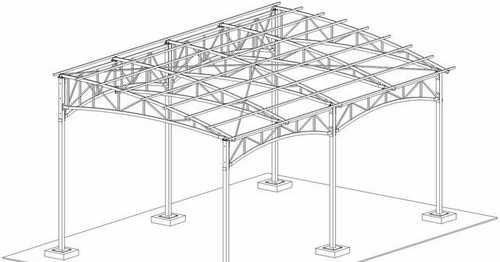 Ферма из трубы 50х50 для автомобильного навеса