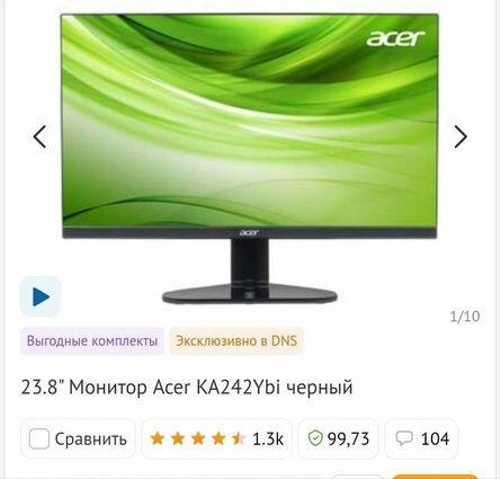 Монитор Acer KA242YBI 23,8" 75hz