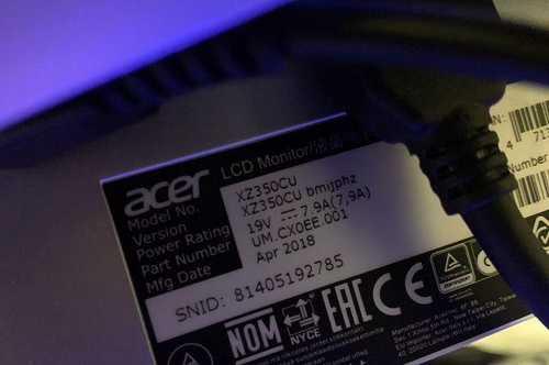 Монитор acer xz350cu