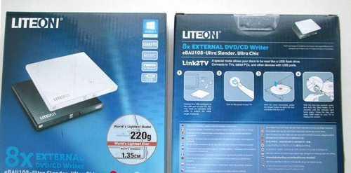 Привод внеш. DVD-RW liteon eBAU108 - новый