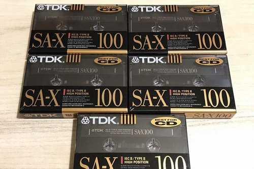 TDK SA-X 100 5 штук новые 1991 год