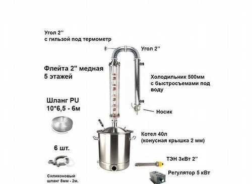 Самогонный аппарат с тарельчатой колонной 2"
