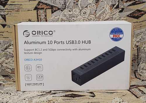 Новый USB-хаб Orico A3H10-BK, 10 x USB3.0