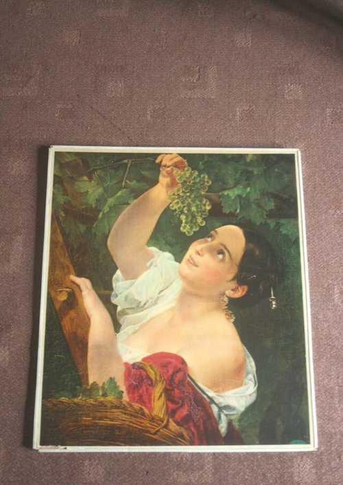 Картины гравюры СССР Натюрморт Сборщица винограда