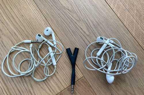 Наушники apple earpods и разветвитель