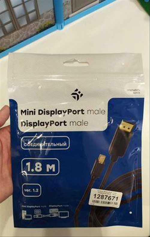Кабель displayport ver. 1.2a 4K60gz 2 метра