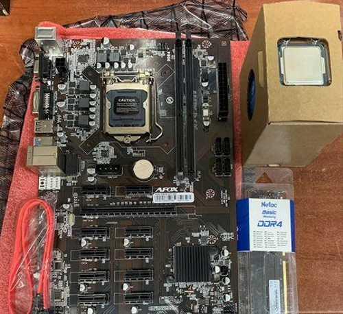 Комплект на 12 карт afox AFB250 Pentium G4400 8Gb