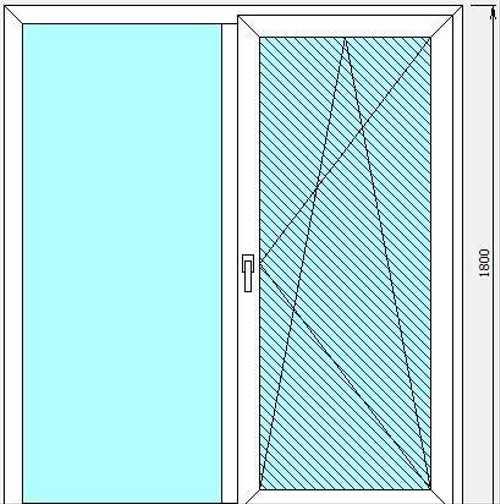 Окно одно-створчатое, пвх,1800*1600