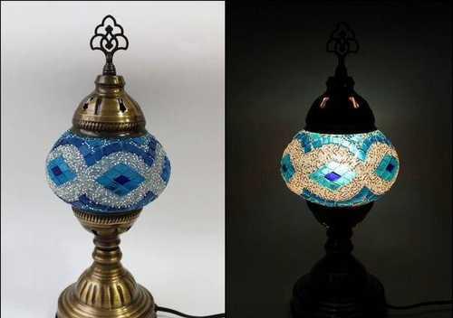Мозаичная настольная лампа-ночник