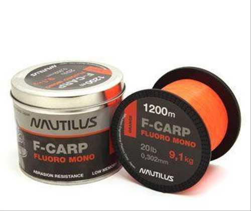 Леска Nautilus F-Carp Fluoro Mono d-0.286мм 1200м