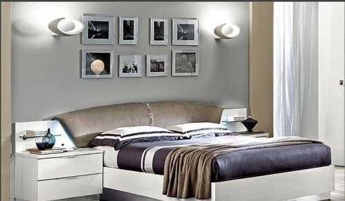 Кровать с тумбочками Camelgroup Onda White