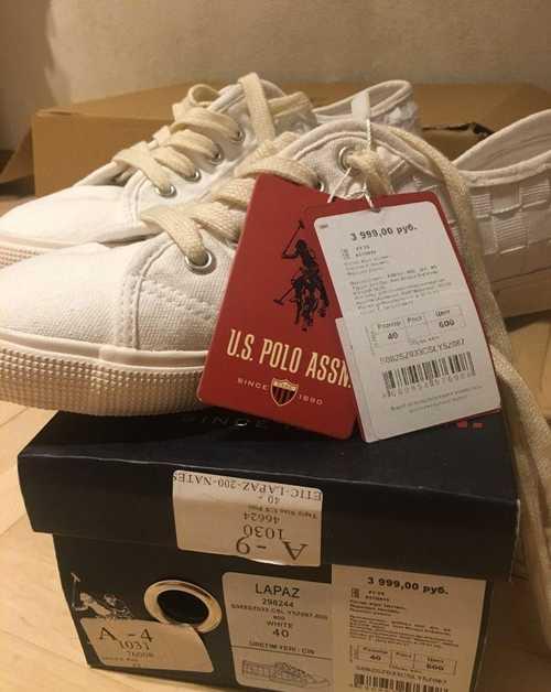 Новые Белые кеды U.S. polo assn 40 р