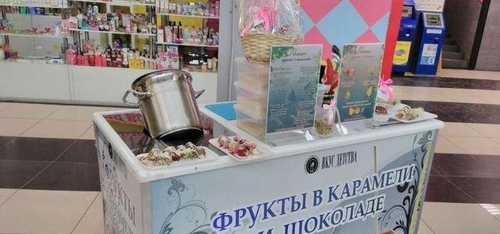 Фрукты в карамели и шоколаде