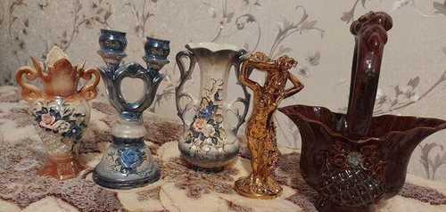 Подсвечники и вазы из керамики