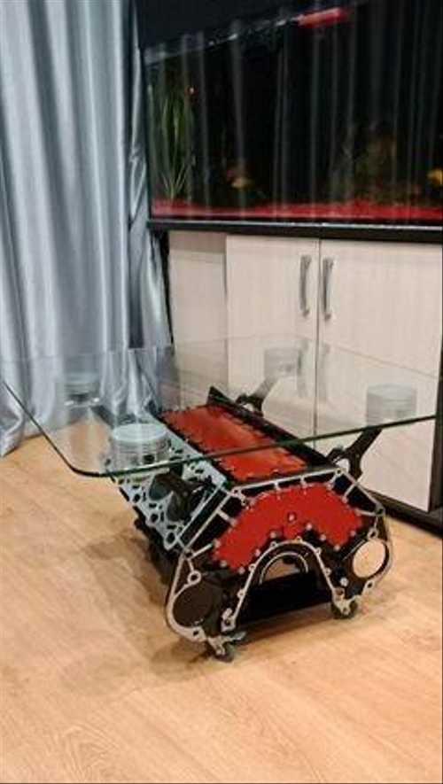 Журнальный столик из блока двигателя бмв v8