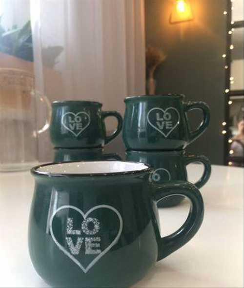 Набор керамических кружек Love, 5 шт