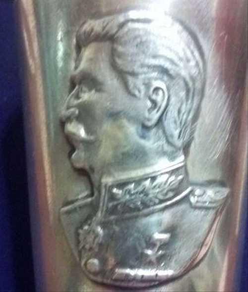 3 рюмки с барельефами Сталина, серебро