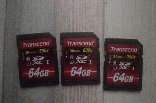 Карта памяти micro SD 64gb transcend