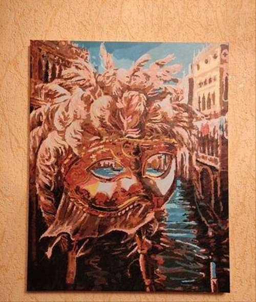 Картина маслом 50х40 Венецианская маска
