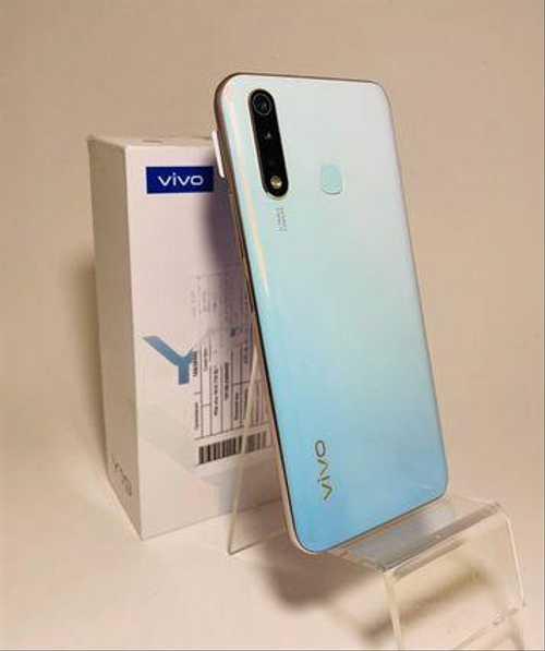 Новый vivo Y19 бело-голубой