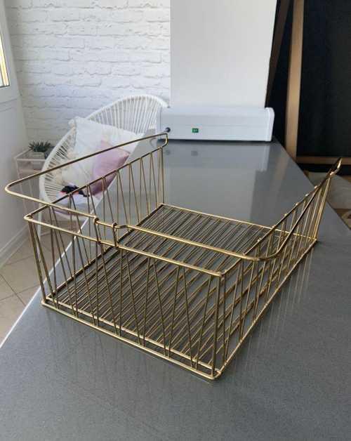 Каллакс золотая проволочная корзина икеа