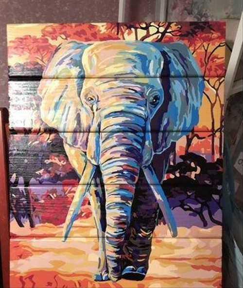 Картина. Слон. Африка