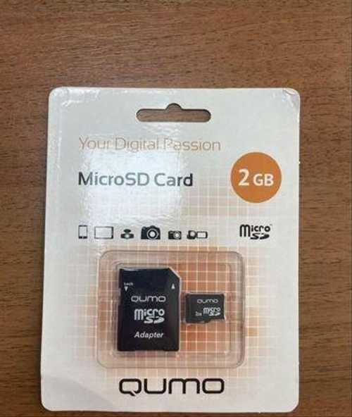 Карта памяти MicroSD 2GB с адаптером