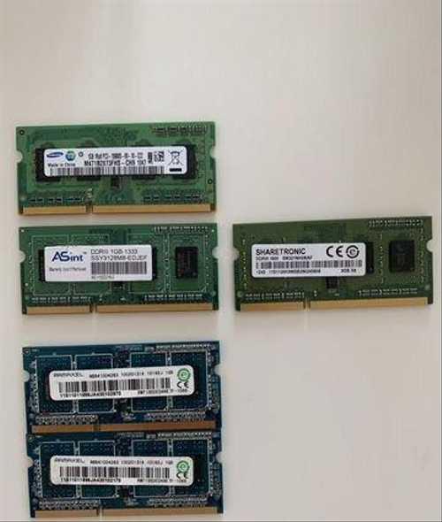Оперативная память для ноутбука DDR3 DDR2