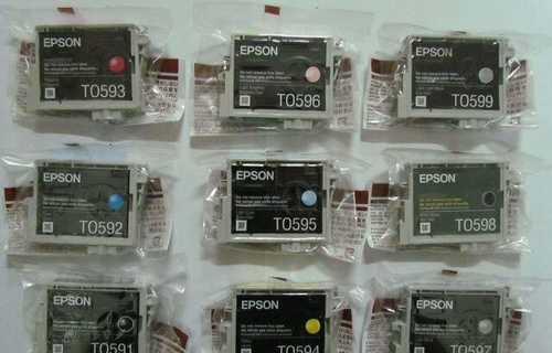 Оригинальные картриджи Epson T0591 - T0599