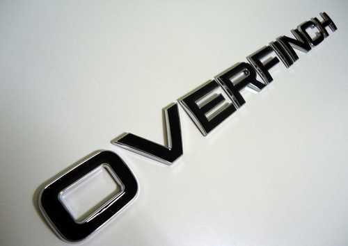 Надпись Overfinch эмблемы Land Rover черные хром