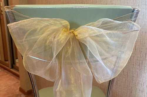 Банты на стулья, золотые, жёлтые