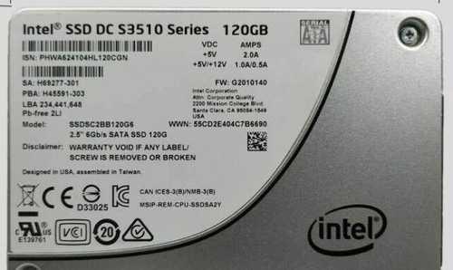 SSD 120 Gb SATA 6Gb/s Intel DC S3510 Series