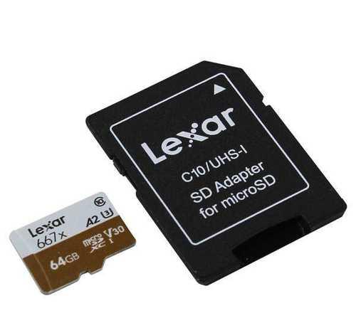 Карта Памяти microsdxc 64Gb Lexar Professional Cla