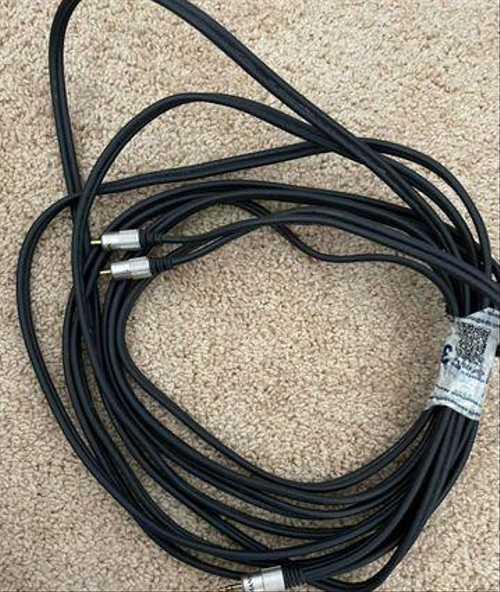Аудио кабель 3.5 мм джек - тюльпаны (2rca) 7метров