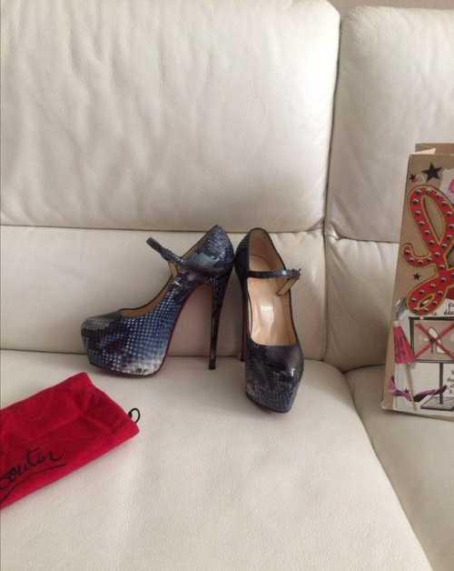 Lady Duff Christian Louboutin туфли питон