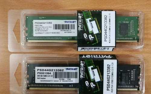 Новая оперативная память DDR4 4GB Partiot