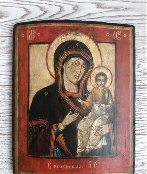 Икона Богородица Смоленская 19 век 32х30 см
