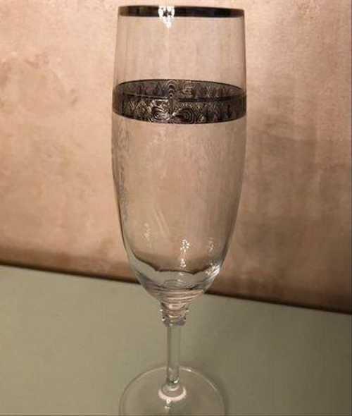 6 фужеров для шампанского богемское стекло olivia