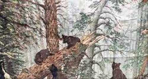 Декоративный ковёр " Медведи в лесу"