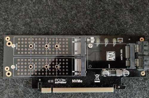 Переходник msata + M2 + NVMe - PCI-E x16
