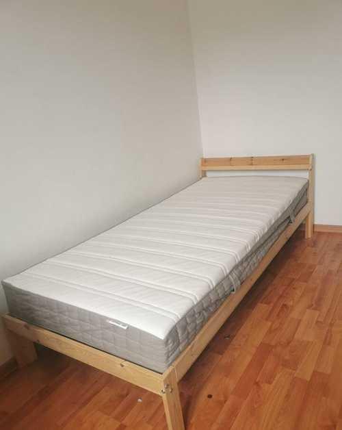 Кровать IKEA и матрас 90х200 (почти новые)