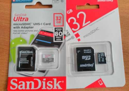 Карта памяти miroSD class10 SanDisk32Gb